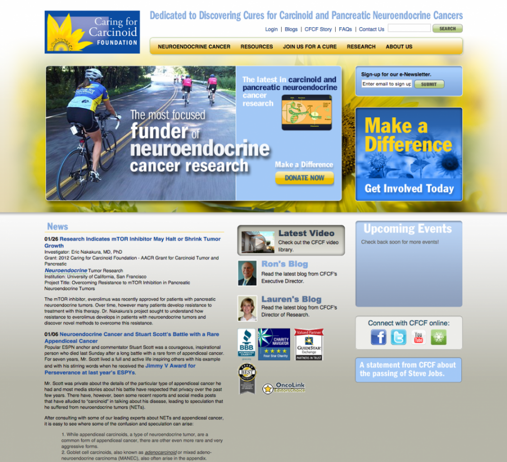 Caring for Carcinoid Foundation - Client Work - Alden Marketing