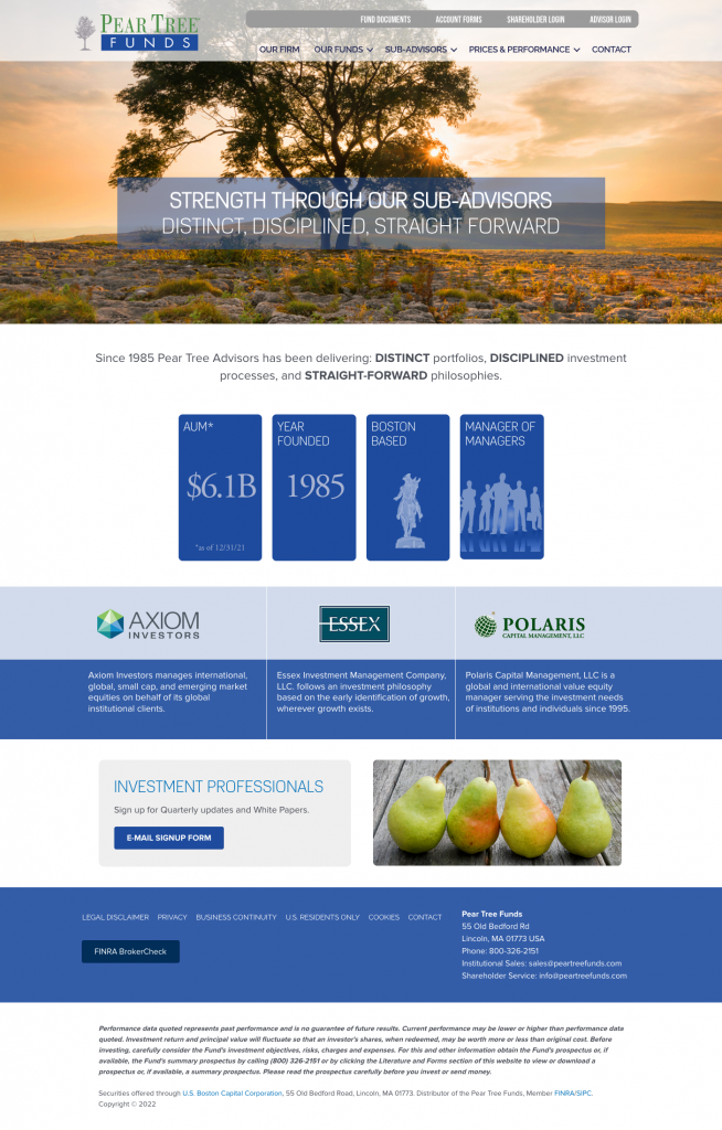 Pear Tree Funds - Client Work Example - Alden Marketing