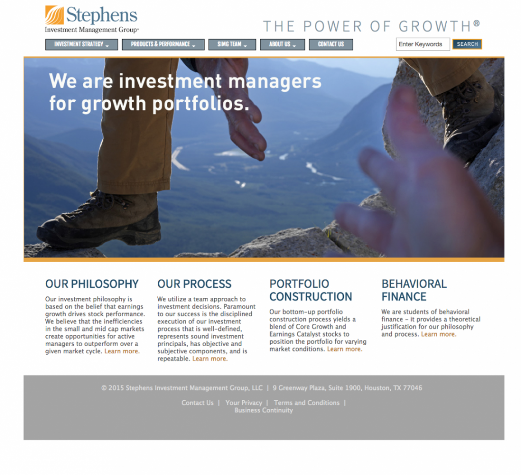 Stephens Funds - Client Work Example - Alden Marketing